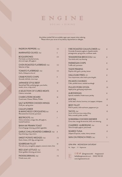 menu | Engine Social Dining